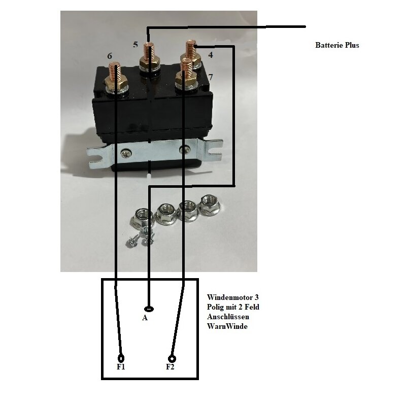 12V 500A Winden Magnetschalter Relais Schalter für Warn Windenmotor 3 ...